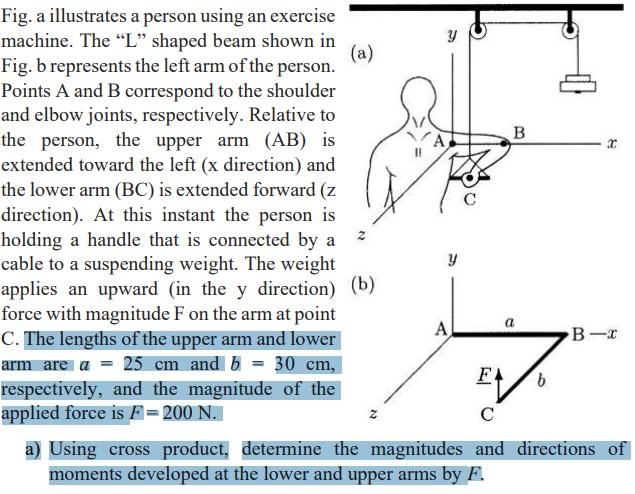 Fig. a illustrates a person using an exercise | Chegg.com