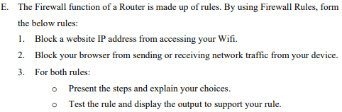 Solved E. The Firewall function of a Router is made up of | Chegg.com