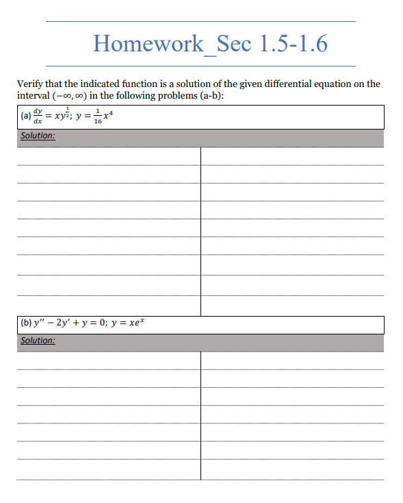 Solved Verify that the indicated function is a solution of | Chegg.com