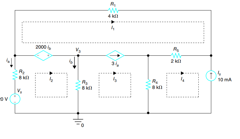 Solved Find node voltage V3 using Mesh Analysis | Chegg.com