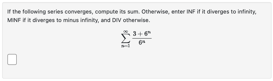 Solved If the following series converges, compute its sum. | Chegg.com