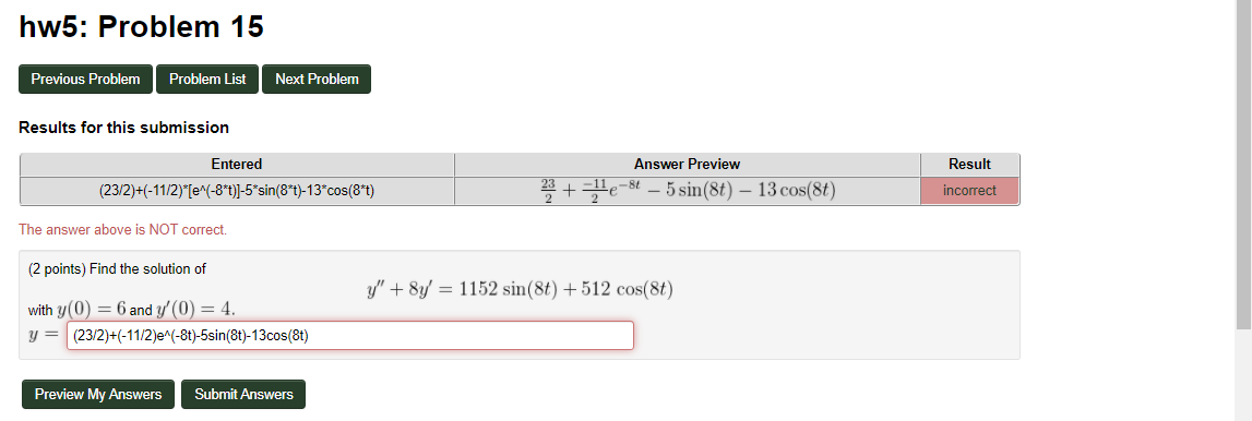 Solved hw5: Problem 15 Previous Problem Problem List Next | Chegg.com