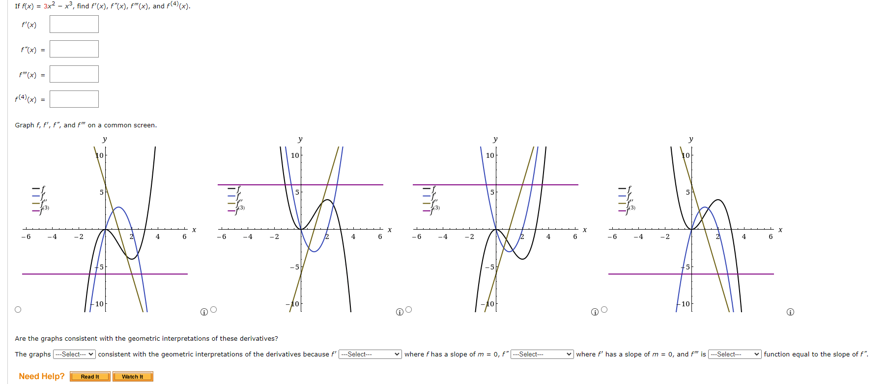Solved Graph f′f′,f′′, and f′′′ on a common screen. (i) (i) | Chegg.com