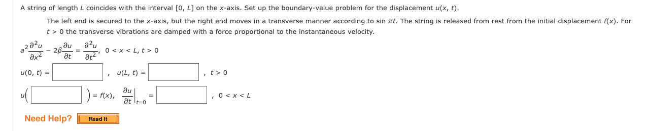 Solved A string of length L coincides with the interval | Chegg.com