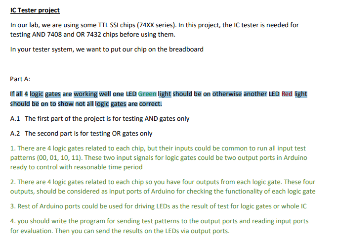 IC Tester project In our lab, we are using some TTL | Chegg.com