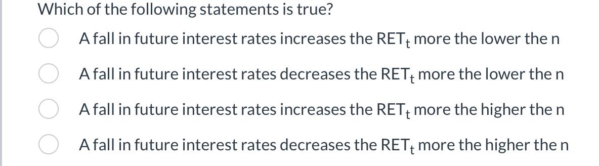 Solved Which of the following statements is true? A fall in | Chegg.com