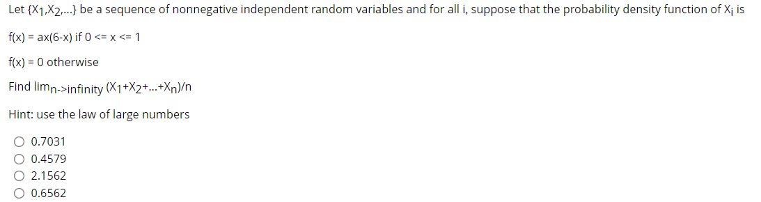 Solved Let {X1,X2……} be a sequence of nonnegative | Chegg.com
