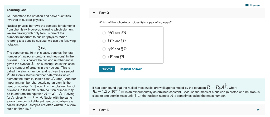 Solved A Review Learning Goal: Part D To understand the | Chegg.com