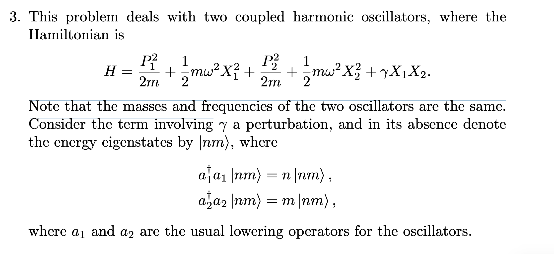Solved This problem deals with two coupled harmonic | Chegg.com