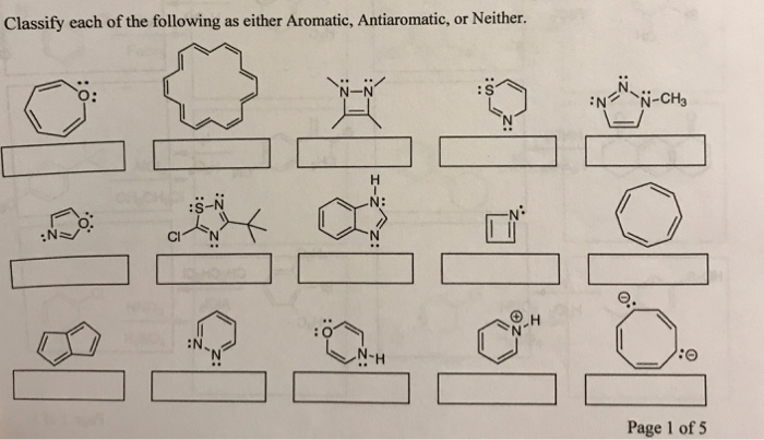 Solved Classify each of the following as either Aromatic, | Chegg.com
