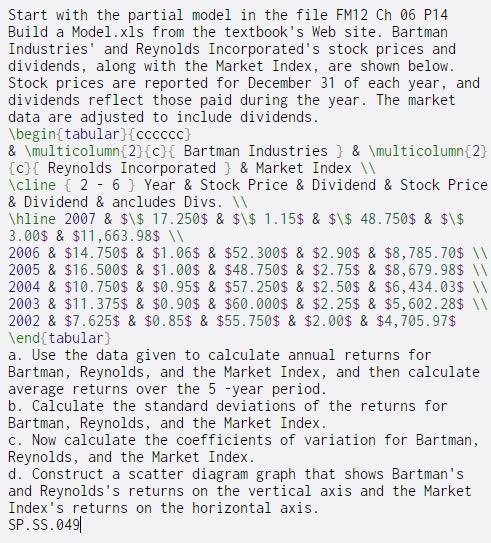 Solved Start with the partial model in the file FM12 Ch 06 | Chegg.com