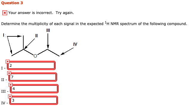 Solved Determine the multiplicity of each signal in the | Chegg.com