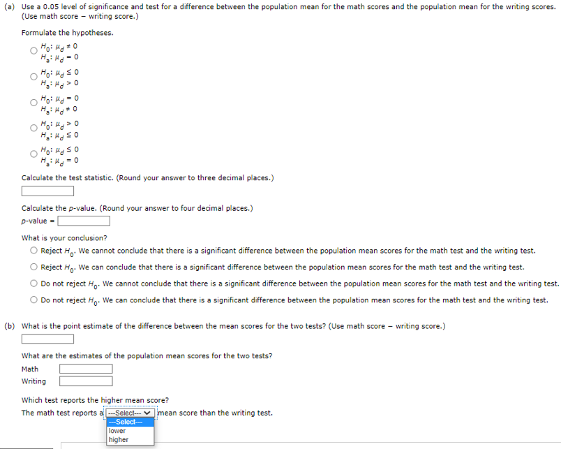 Solved A standardized exam consists of three parts: math, | Chegg.com