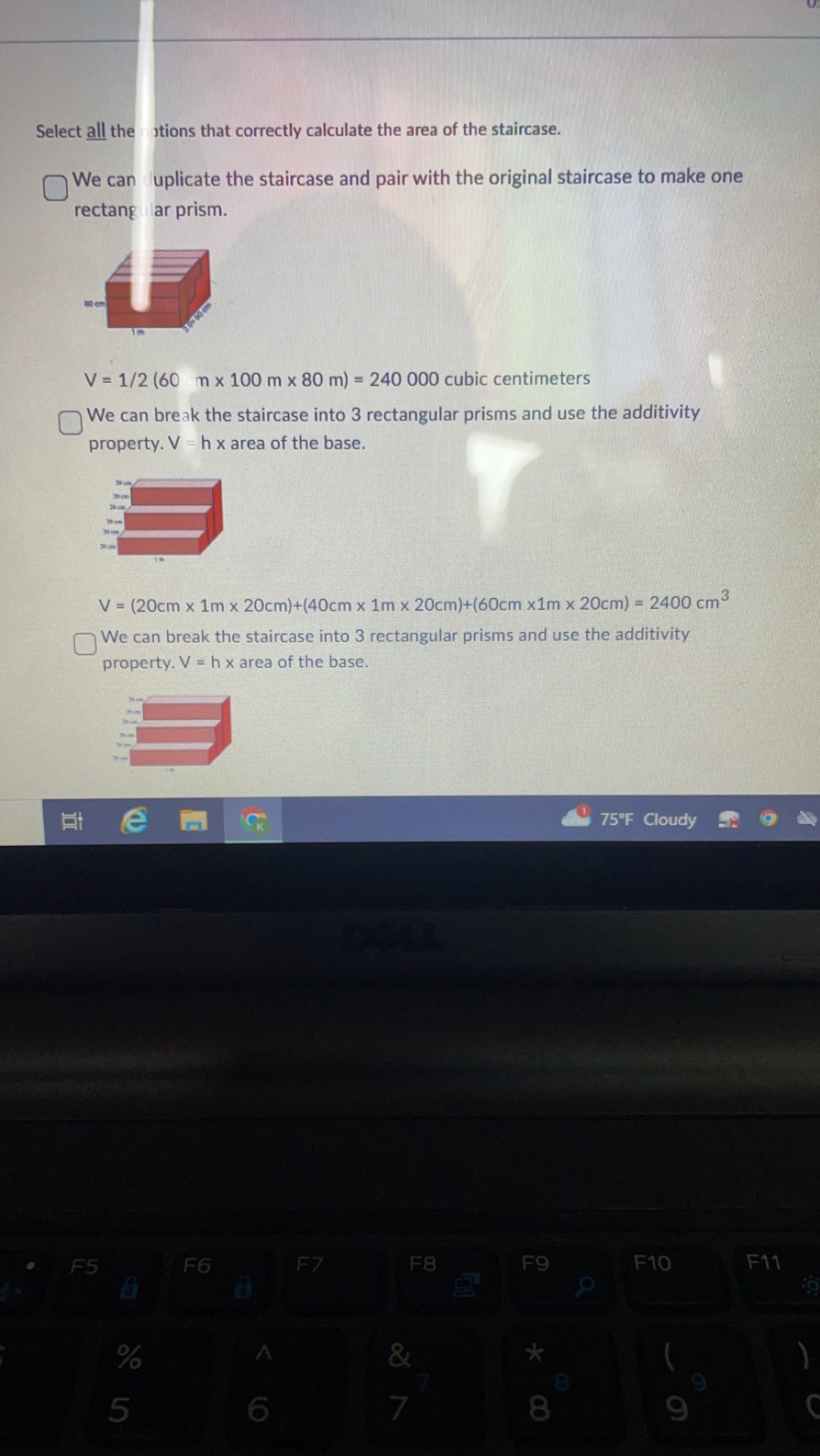 Solved ct all the tions that correctly calculate the area of | Chegg.com