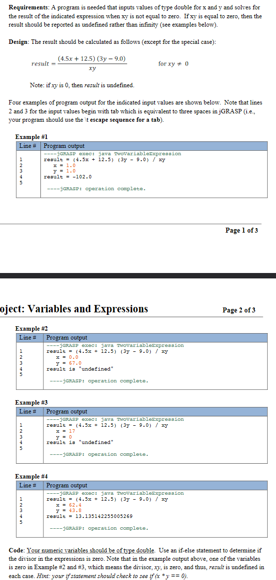 Solved Requirements: A program is needed that inputs values | Chegg.com