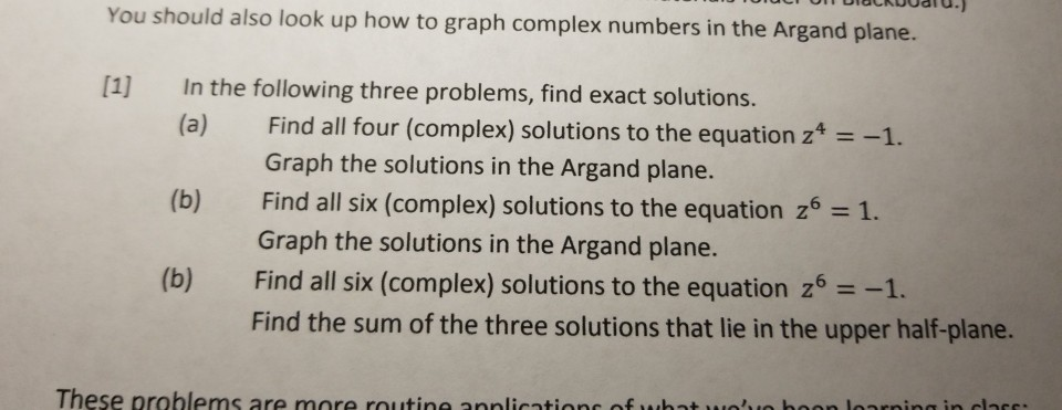 Solved You should also look up how to graph complex numbers | Chegg.com