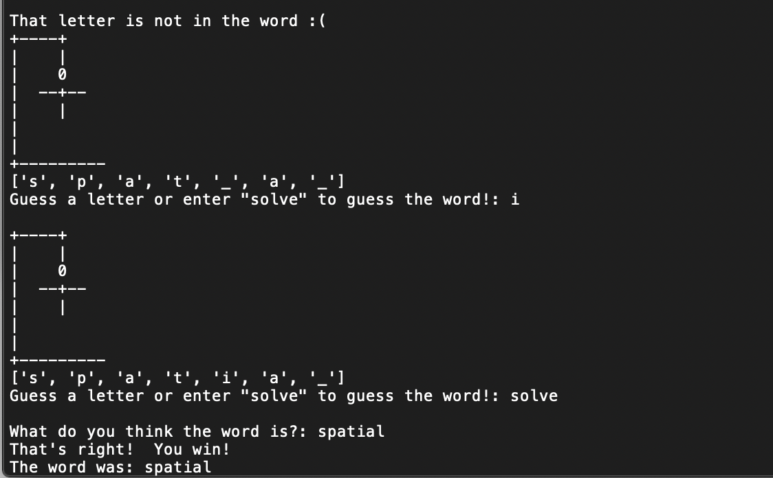 Solved 1. Write a hangman game! Your program should be named | Chegg.com