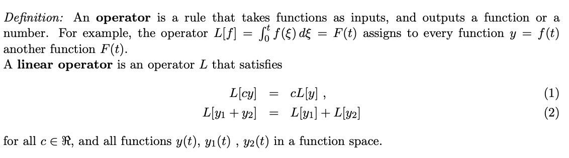 Solved Definition: An operator is a rule that takes | Chegg.com