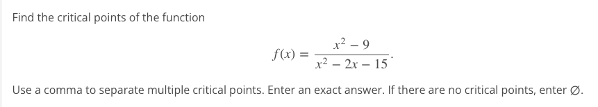 Find the critical points of the | Chegg.com