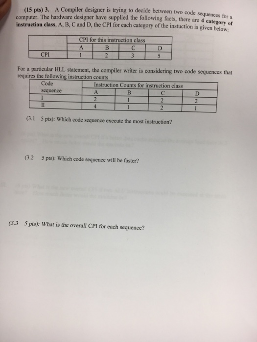 Solved A Compiler designer is trying to decide between two | Chegg.com