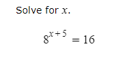 Solved Solve for x.8x+5=16 | Chegg.com