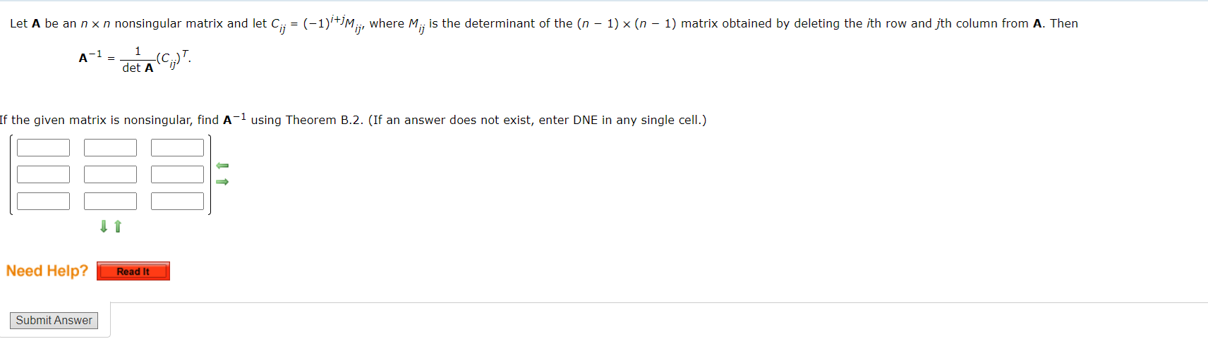 Solved Let A ﻿be an n×n ﻿nonsingular matrix and let | Chegg.com