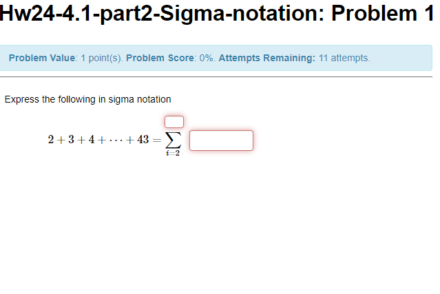 Solved Hw24-4.1-part2-Sigma-notation: Problem 1 Problem | Chegg.com
