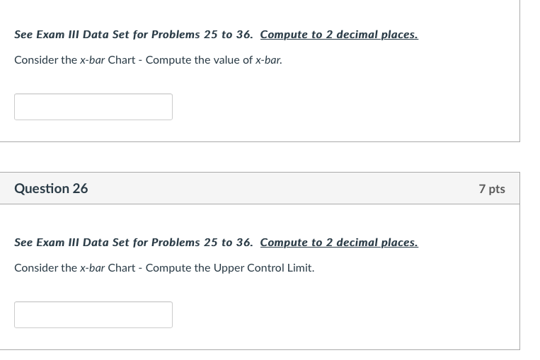 Solved R Chart p Chart Sample R Sample P 53 46 Exam III Data | Chegg.com