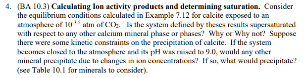 4. (BA 10.3) Calculating Ion activity products and | Chegg.com