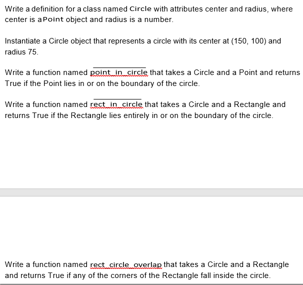 (Solved) : Write Definition Class Named Circle Attributes Center Radius ... (Solved) : Write Definition Class Named Circle Attributes Center Radius ...