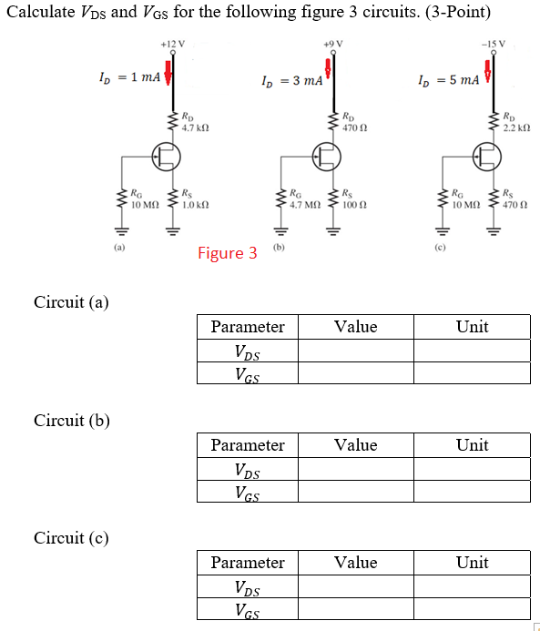 Solved Calculate Vos and VGs for the following figure 3 | Chegg.com
