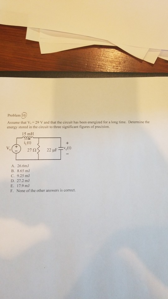 Solved Problem 10 Assume that V 29 V and that the circuit | Chegg.com