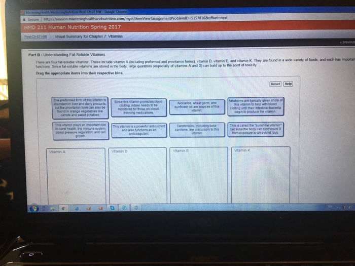 Solved: Part B - Understanding Fat-Soluble Vitamins There ... | Chegg.com