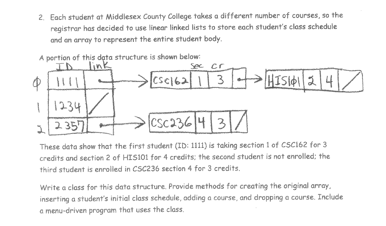Solved 2. Each student at Middlesex County College takes a | Chegg.com