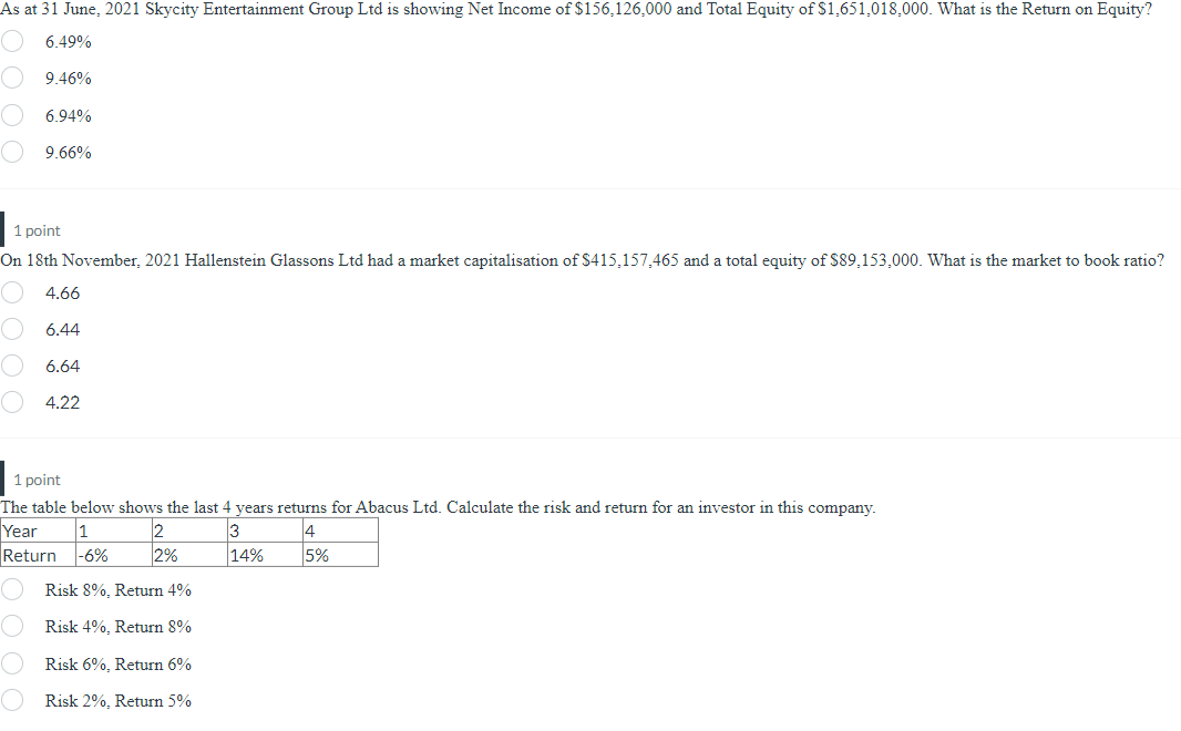Solved As at 31 June, 2021 Skycity Entertainment Group Ltd | Chegg.com