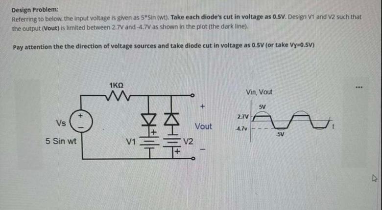 Solved Design Problem: Referring to below, the input voltage | Chegg.com