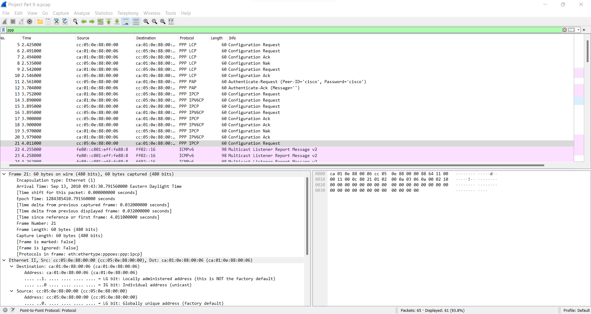 Solved 3. Review the third capture file (Project Part II-a) | Chegg.com