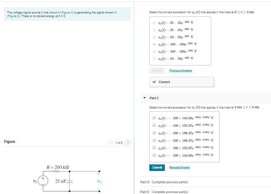 Solved The Voltage Signal Source In The Circuit In Figure 