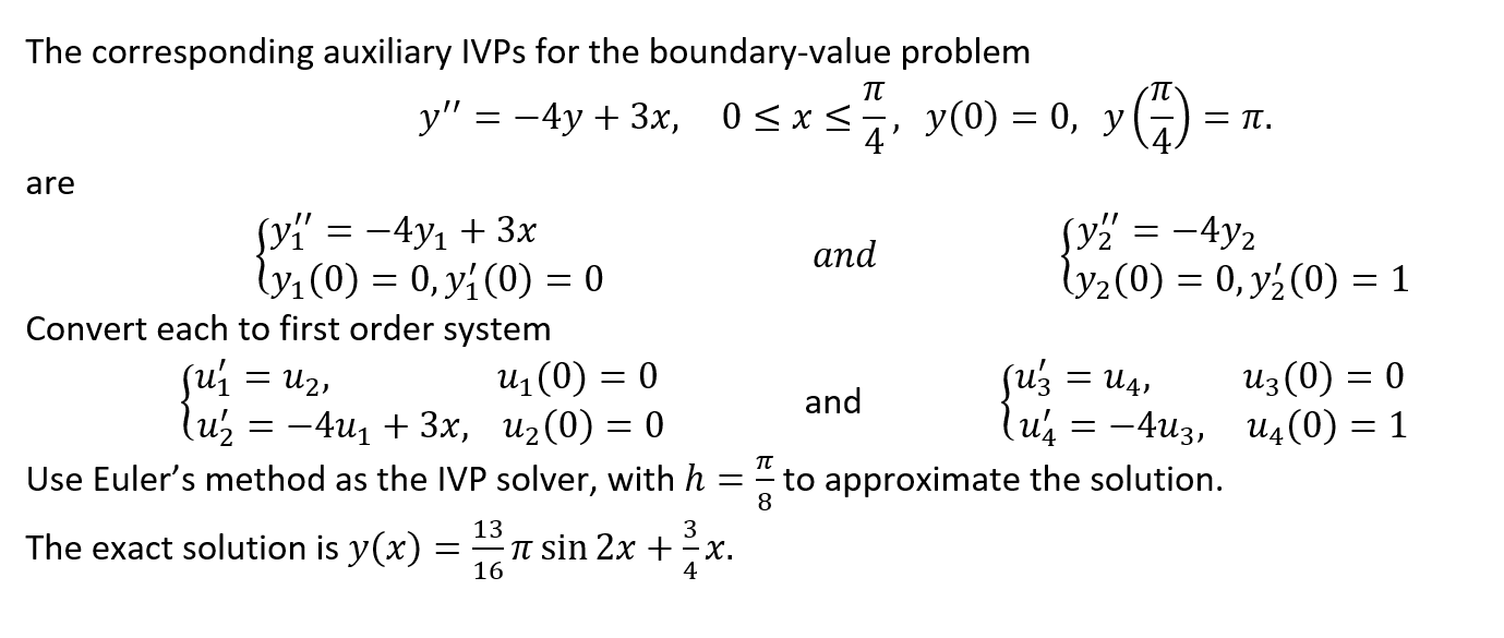 Solved The corresponding auxiliary IVPs for the | Chegg.com