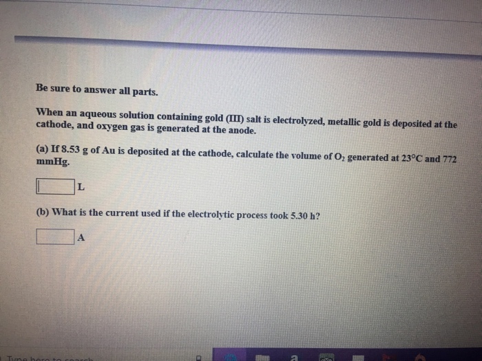 Solved when an aqueous solution containing gold salt is | Chegg.com