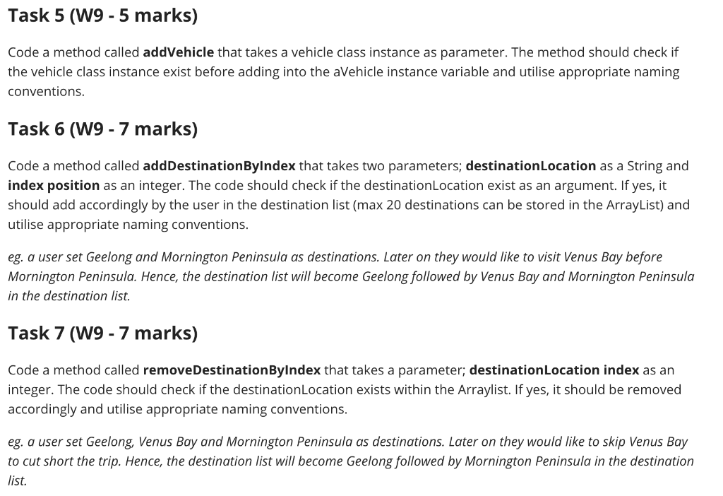 Solved Code the class shell and instance variables for trip. | Chegg.com