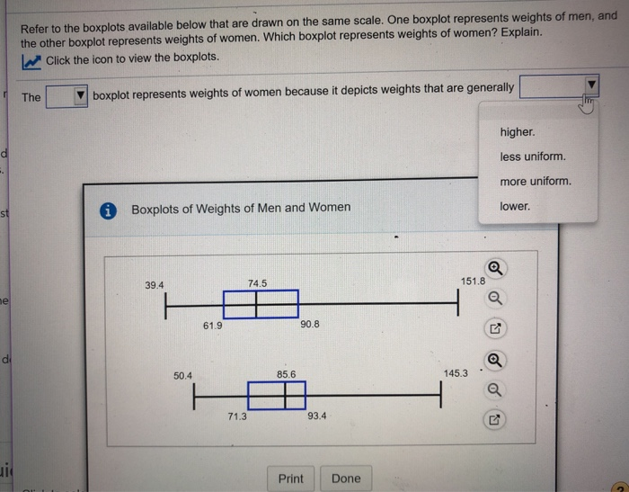 Solved o the boxplots available below that are drawn on the | Chegg.com