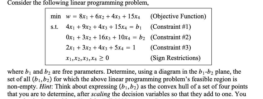 Solved Parameter Values So ﻿That A Feasible Region Is ﻿Not | Chegg.com