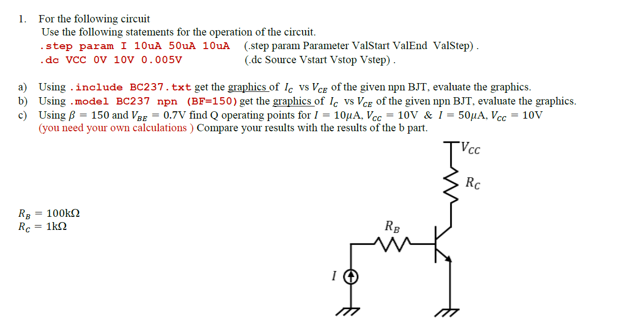 Solved 1. For the following circuit Use the following | Chegg.com