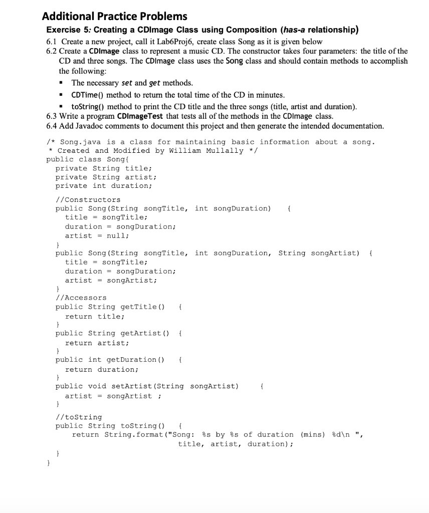 Solved Additional Practice Problems Exercise 5: Creating a | Chegg.com