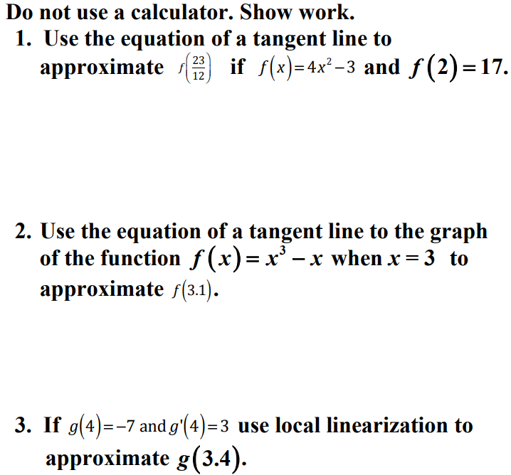 Solved Do not use a calculator. Show work. 1. Use the | Chegg.com