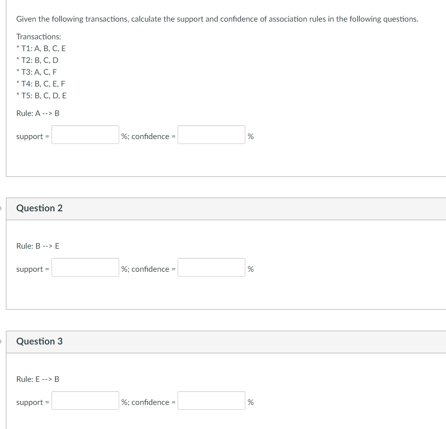 Solved Given the following transactions, calculate the | Chegg.com