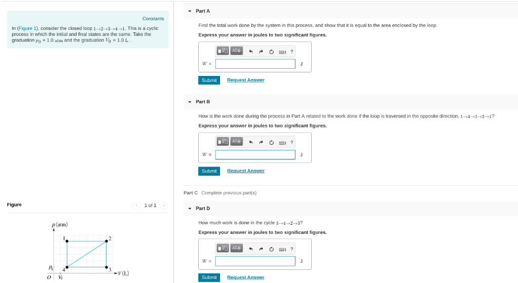 Solved Part A Constants Find the total work done by the | Chegg.com