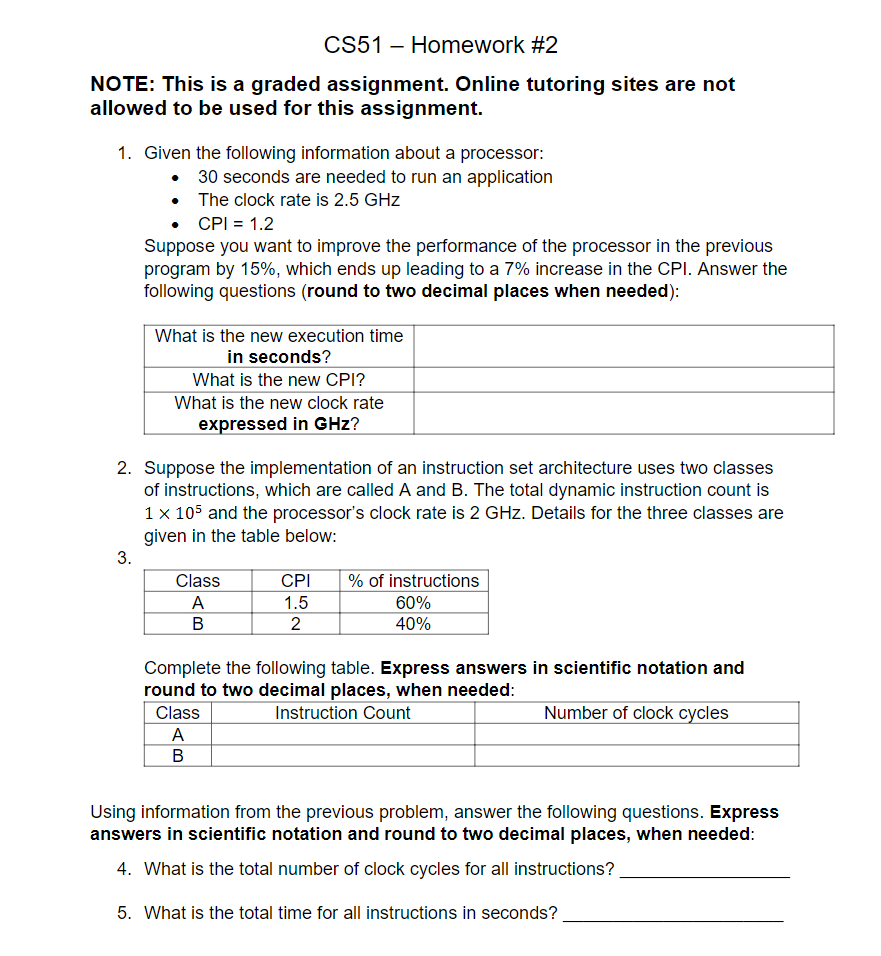 Solved 1. Given the following information about a processor: | Chegg.com