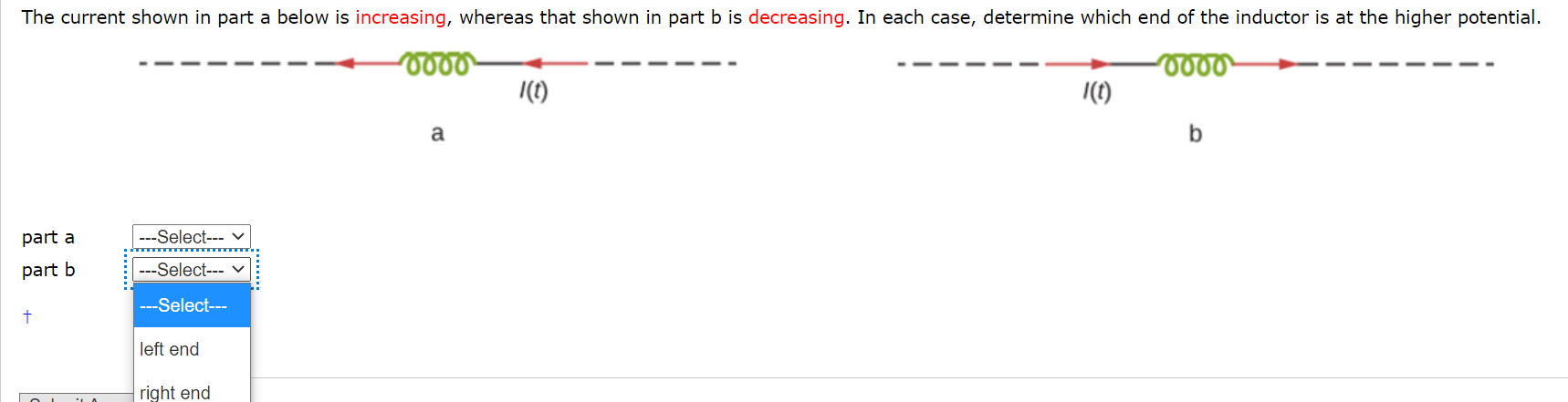 Solved The current shown in part a below is increasing, | Chegg.com